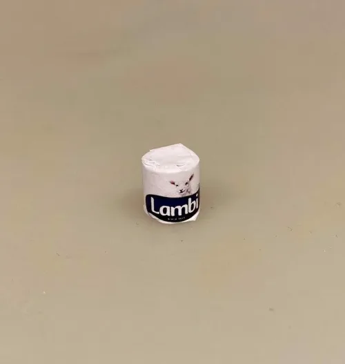 Miniature toiletrulle Lambi enkeltrulle med logo tryk